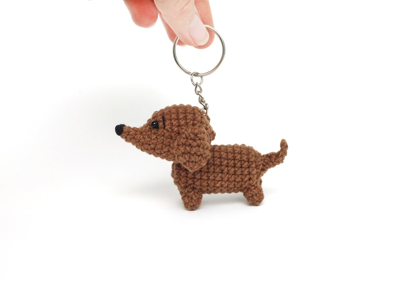 Crochet Dachshund Dog Keychain - Etsy