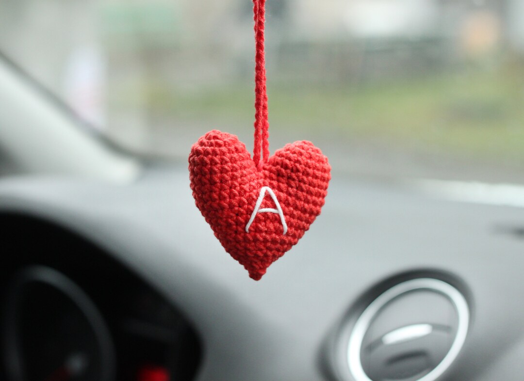 Heart Car Hanging Accessories Personalized Rear View Mirror Charm for ...