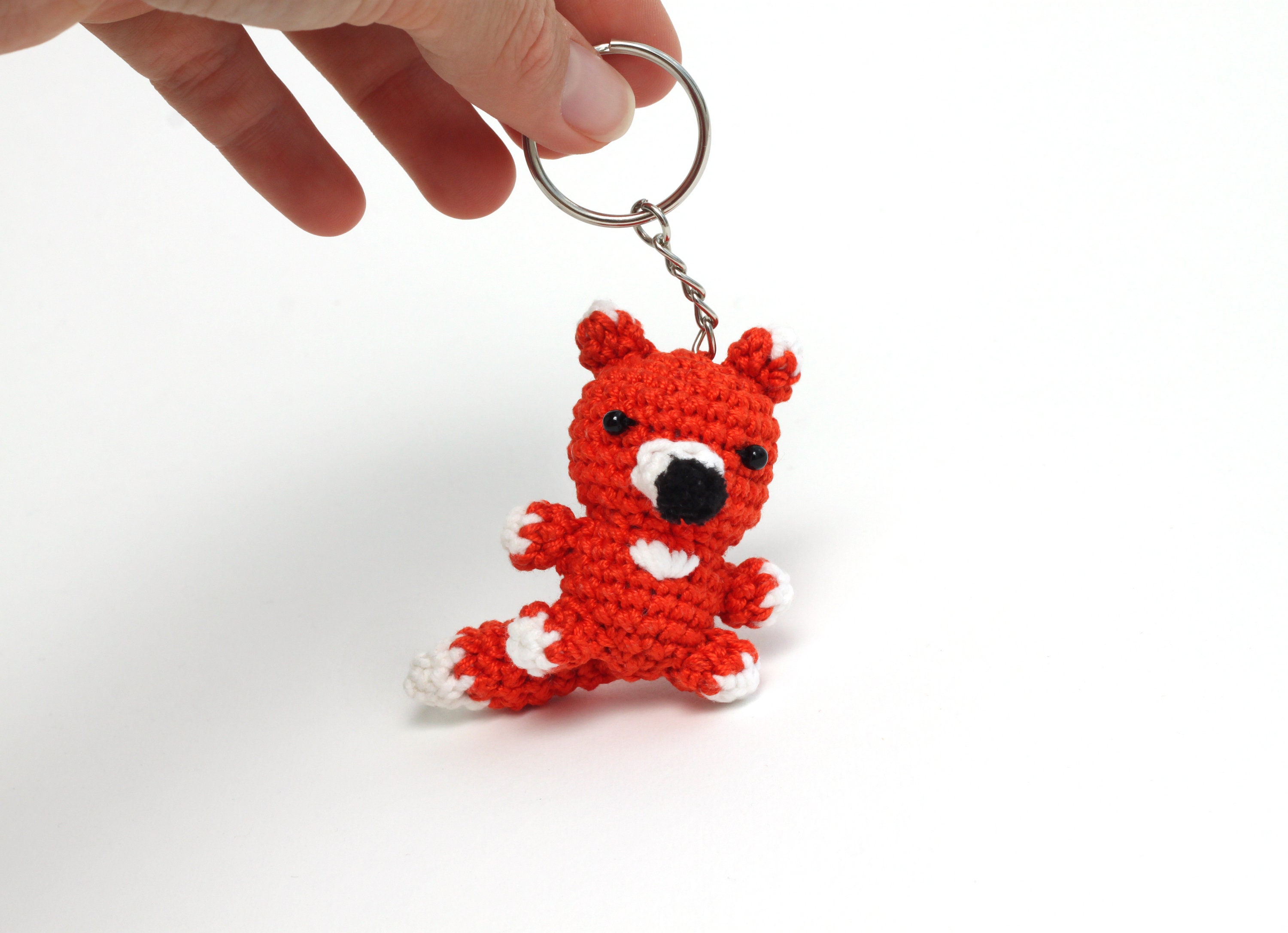 Crochet Red Fox Keychain - Etsy