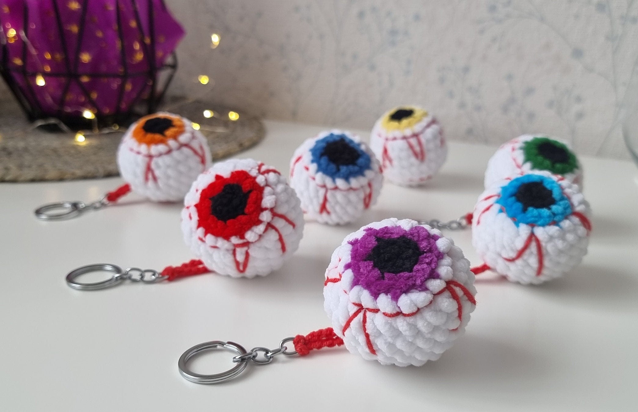 How To Crochet Eyeball Keychain Crochet Tutorial Lemon Crochet ...