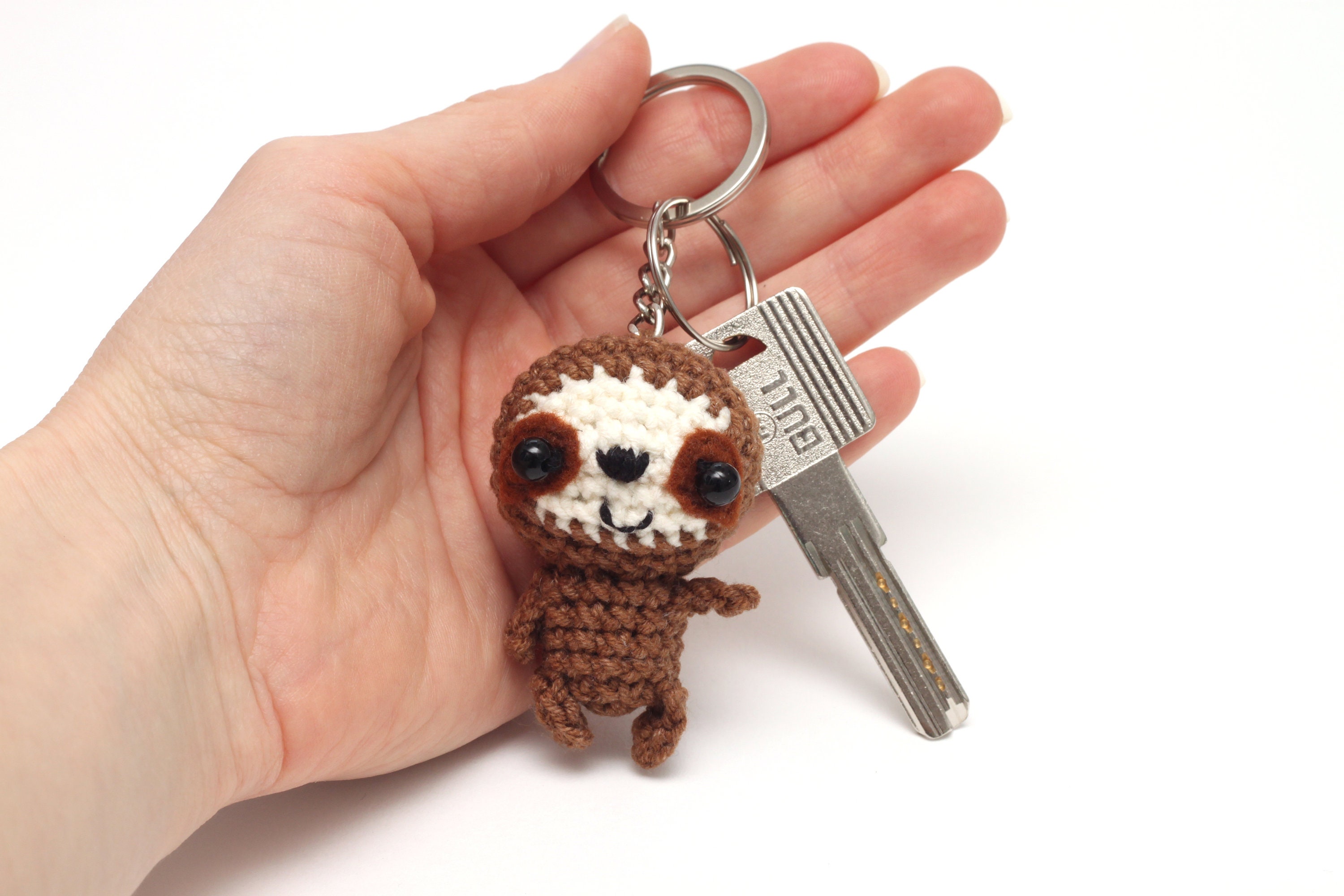 Crochet Sloth Keychain - Etsy