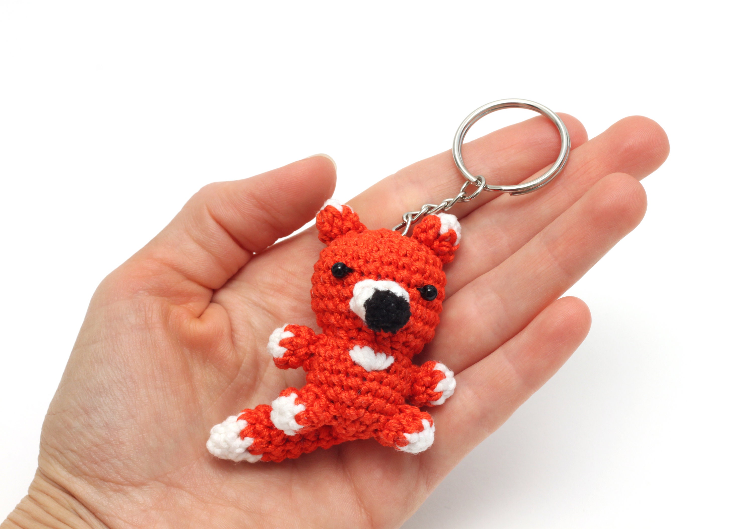 Crochet Red Fox Keychain - Etsy