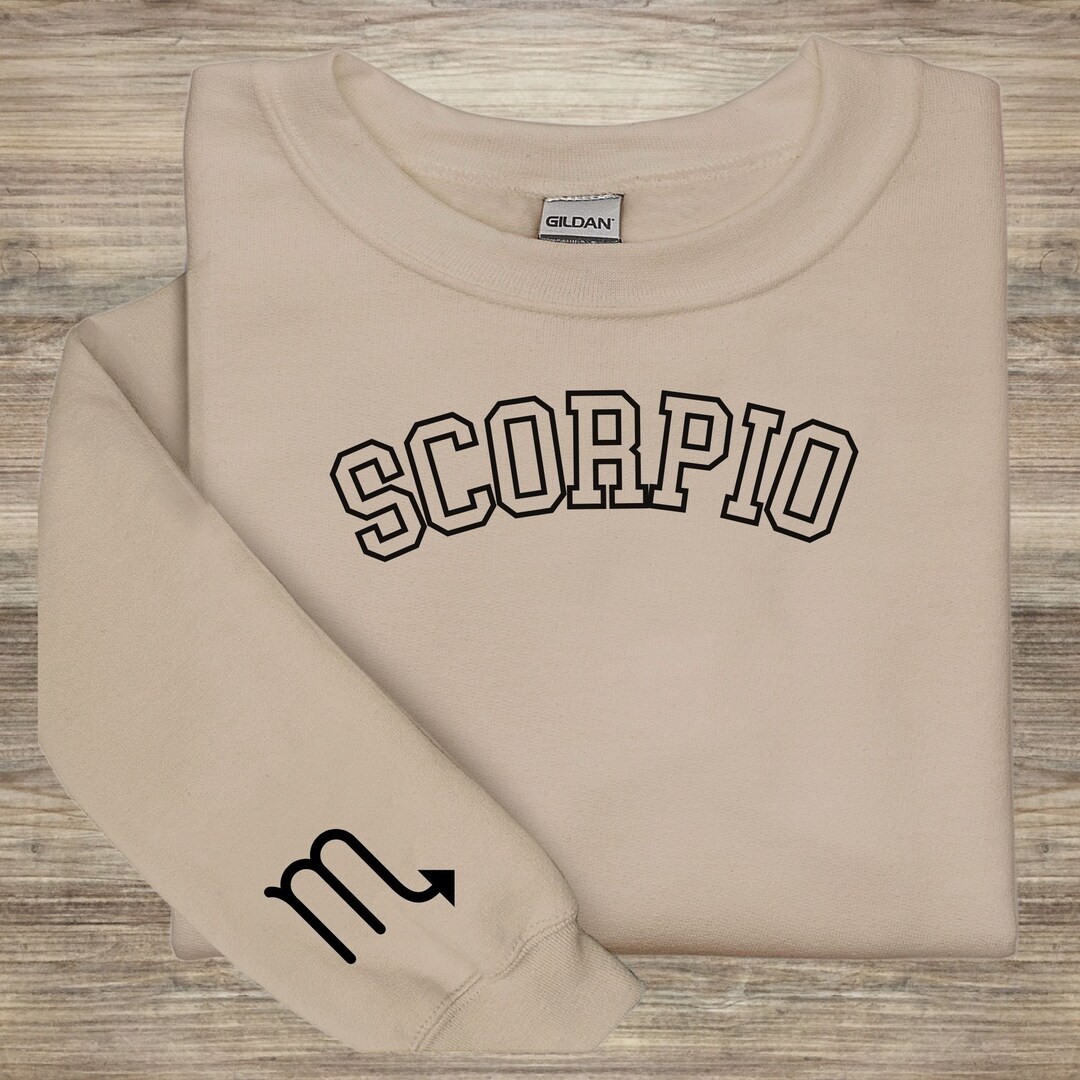 Scorpio Sweatshirt With Sleeve Design, Zodiac Sweatshirt, Scorpio Sign ...