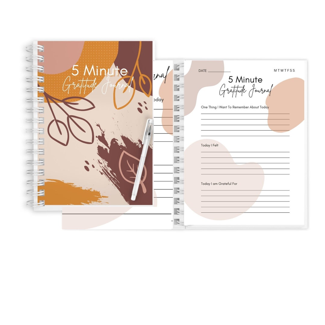 5-minute Gratitude Journal, Daily Journal, Daily Gratitude, Gift for ...