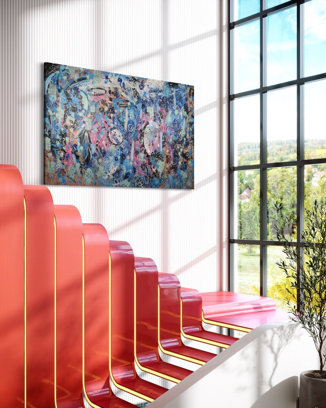 Extra Large Original Oversized Painting on Canvas, Modern Wall Art ...