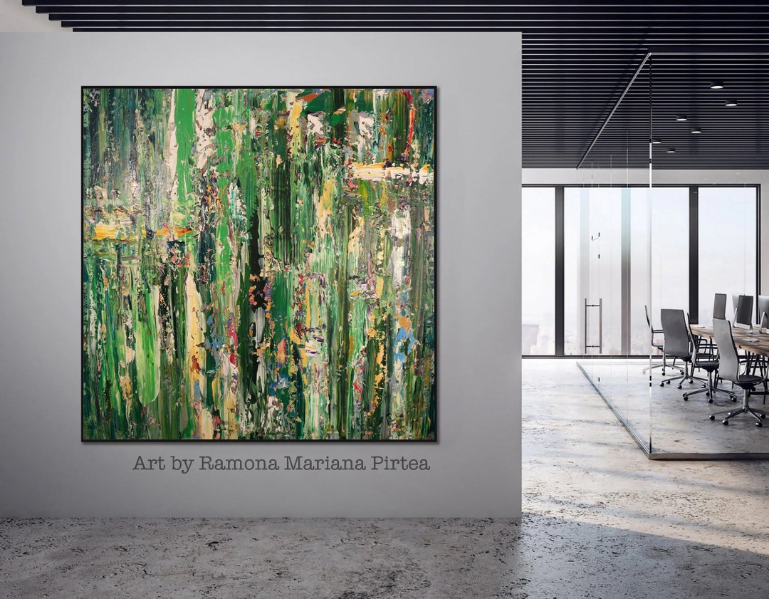 Heavy Textured Abstract Painting Original on Canvas Extra Large Wall ...