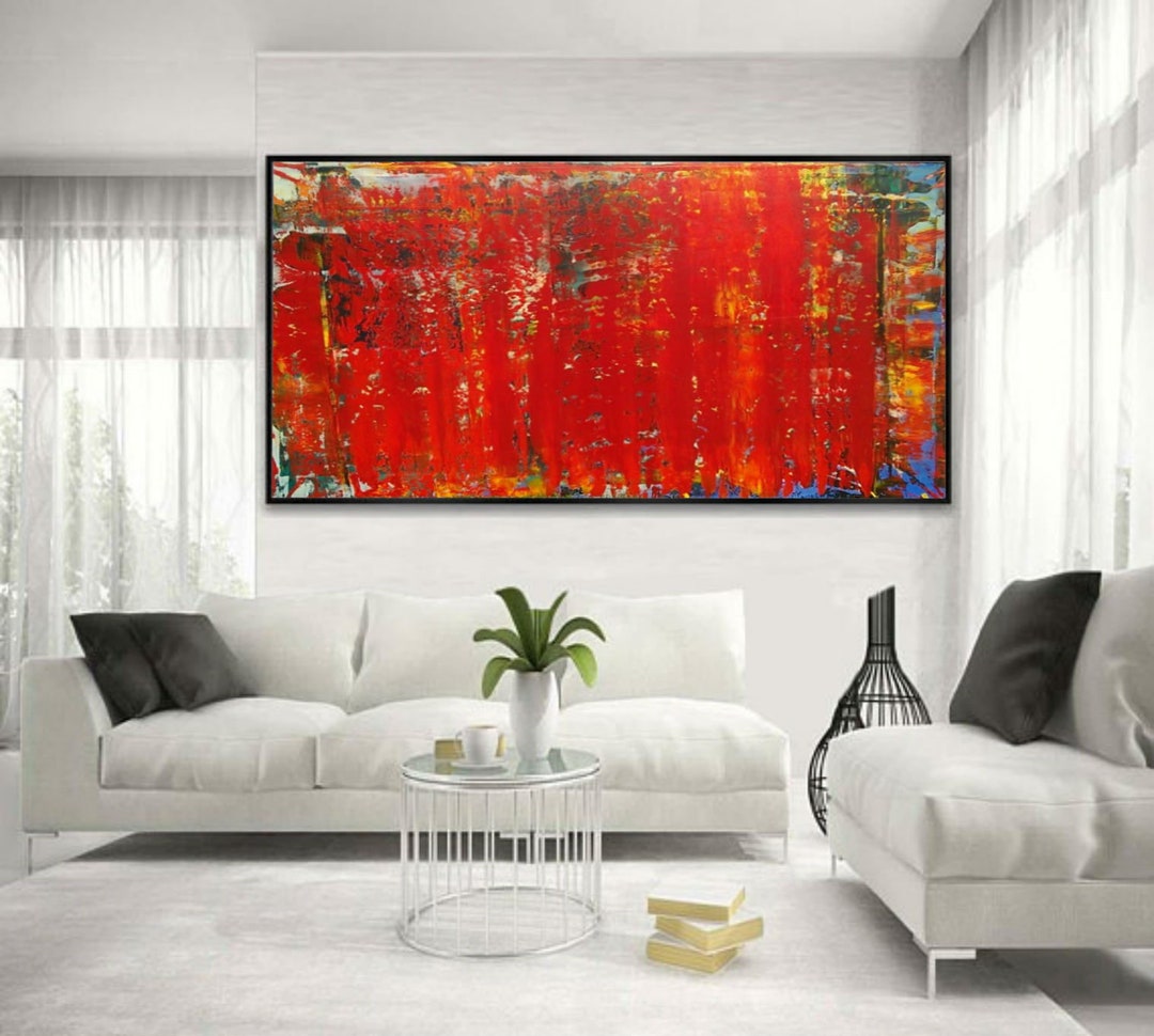 Extra Large Abstract Red Painting, Modern Abstract Art, Oversized ...