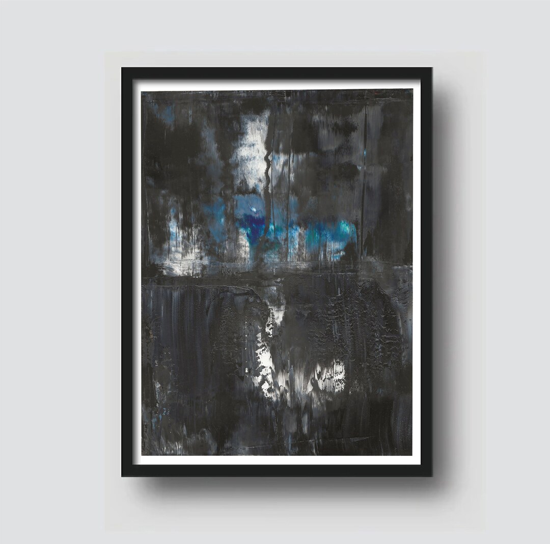 Black Oil Painting Abstract Modern Wall Art Minimalist Wall Art Decor ...