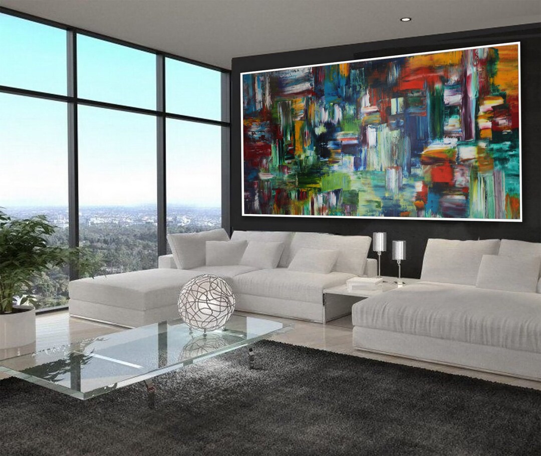 Extra Large Oil Painting on Canvas, Large Wall Art Textured Modern ...