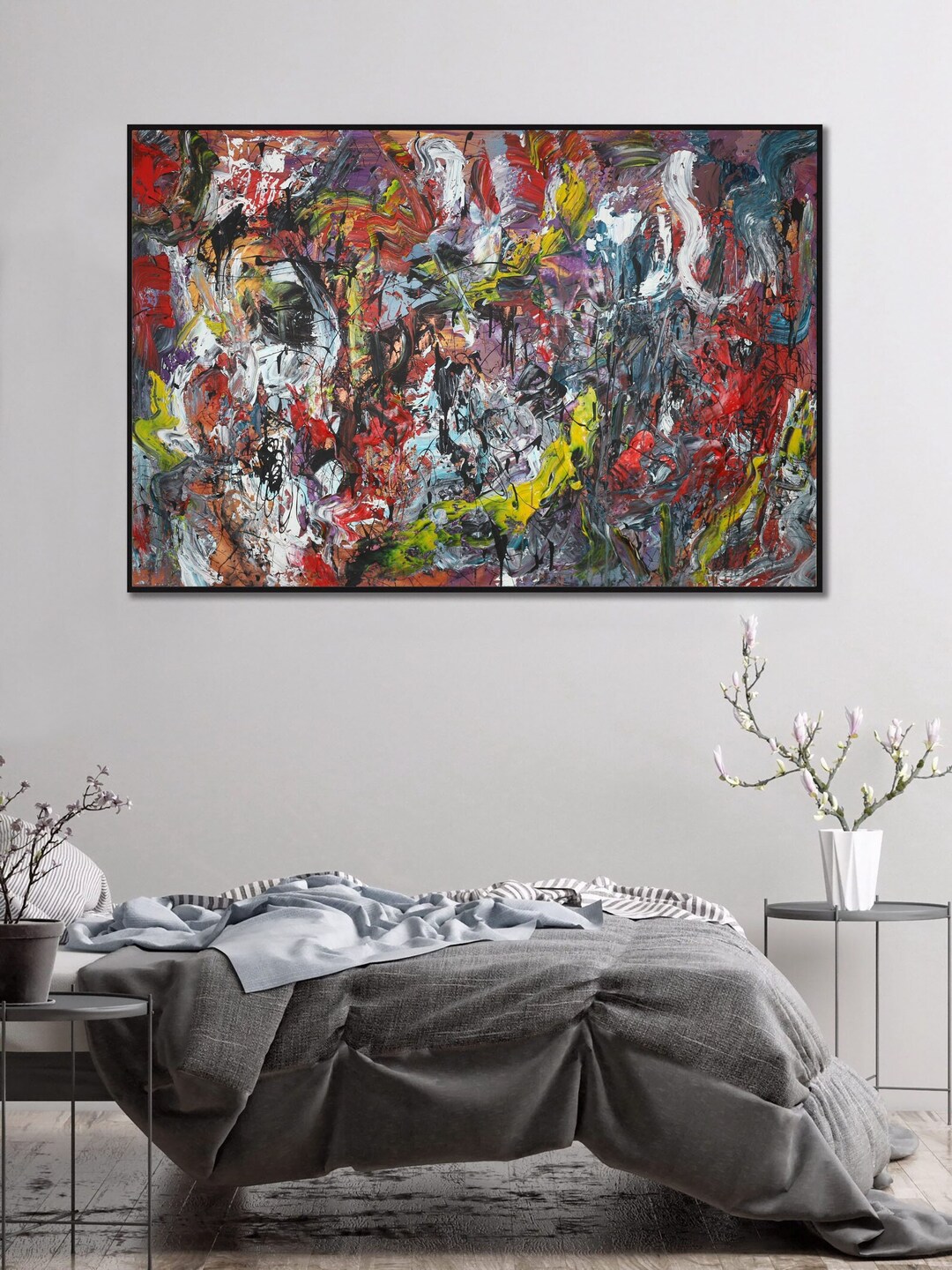 Extra Large Modern Palette Knife Texture Colorful Abstract - Etsy
