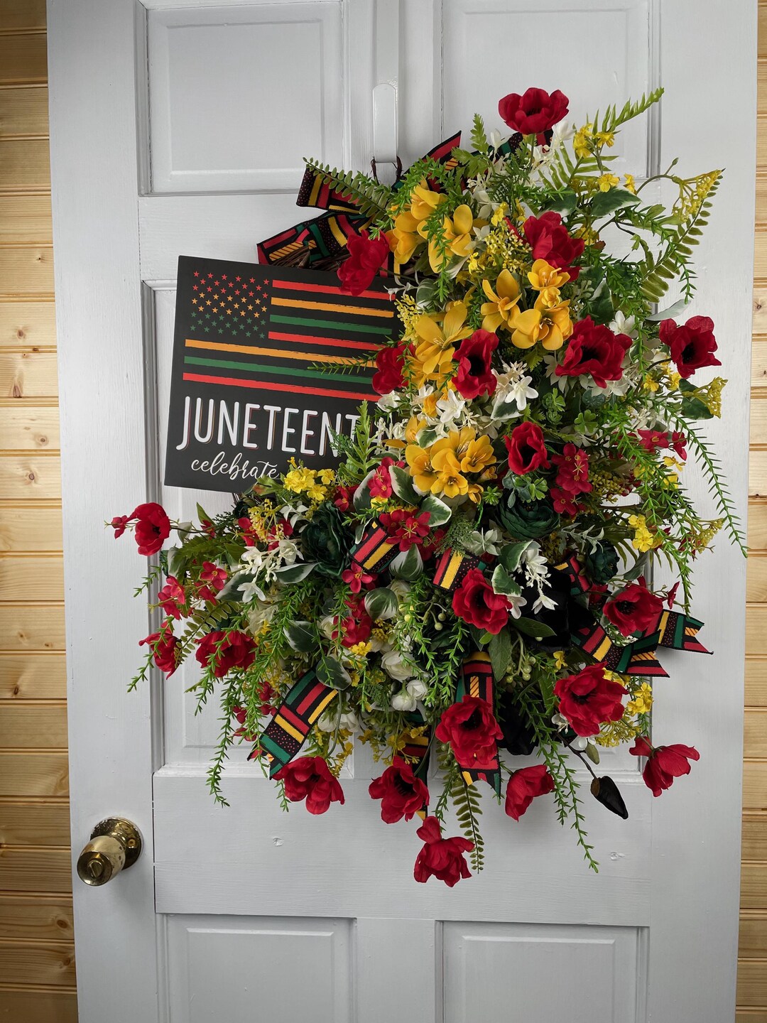 Juneteenth Freedom Celebration Artificial Floral Wreath, Handmade ...