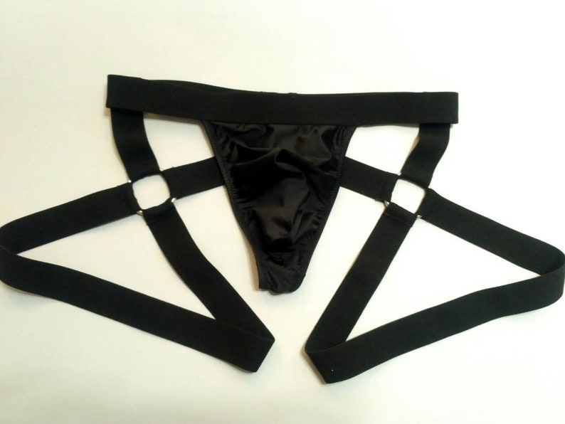 Strapped Jock Strap Black Metal Ring Harness thongs Jockstrap | Etsy
