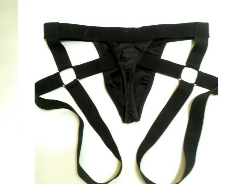 Strapped Jock Strap Black Metal Ring Harness thongs Jockstrap | Etsy
