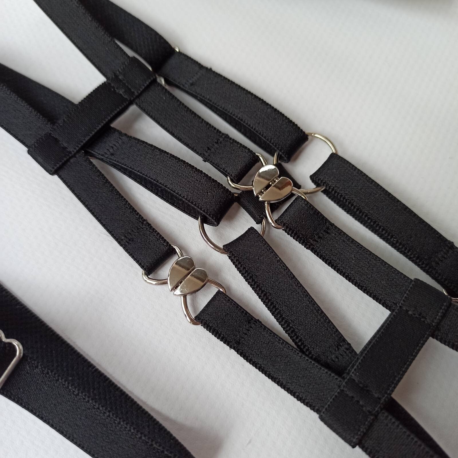 Elastic Garter, Adjustable Harness With Metal Closure, Strap Garter ...