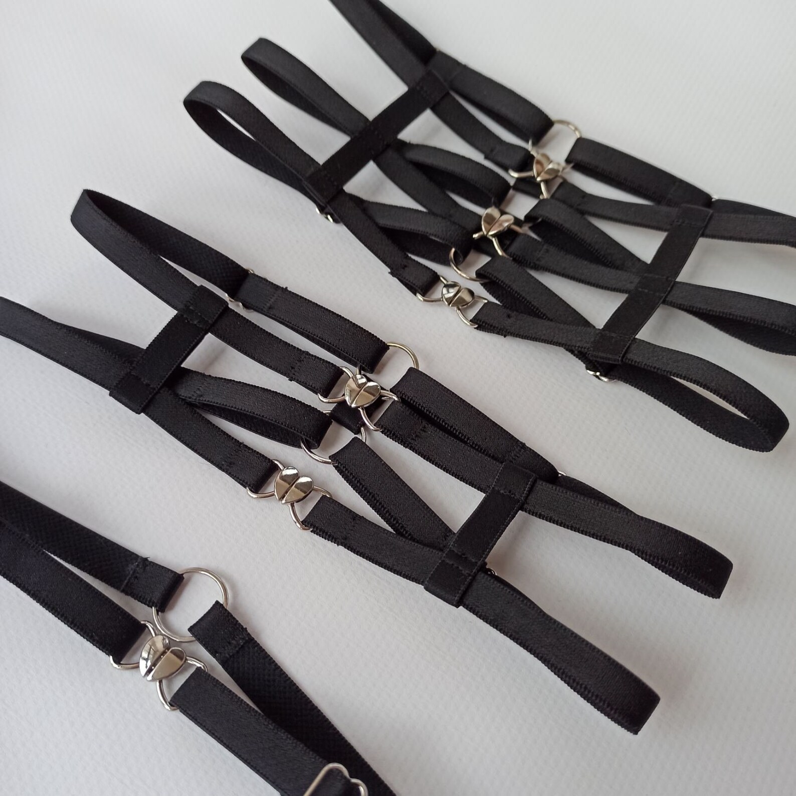 Elastic Garter, Adjustable Harness With Metal Closure, Strap Garter ...