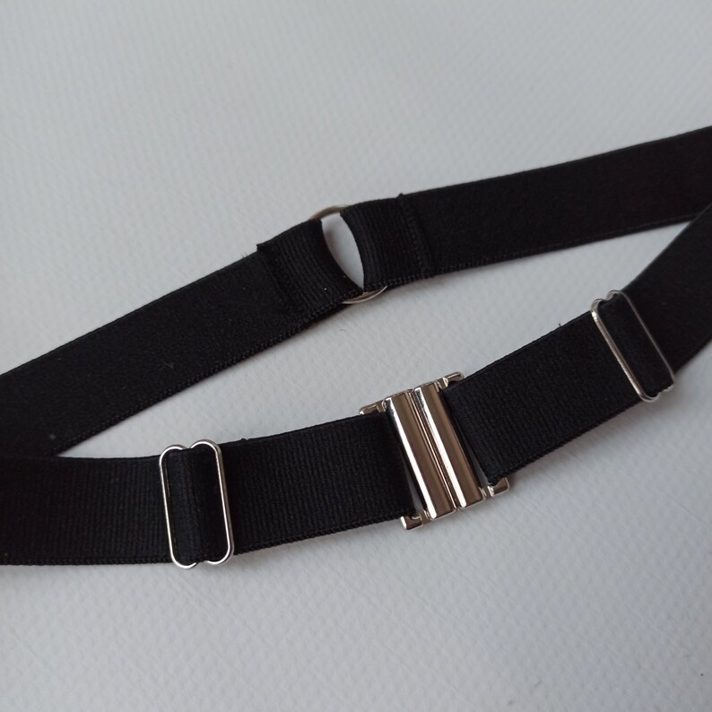 Black Elastic Garter Adjustable Harness With Metal Closure - Etsy