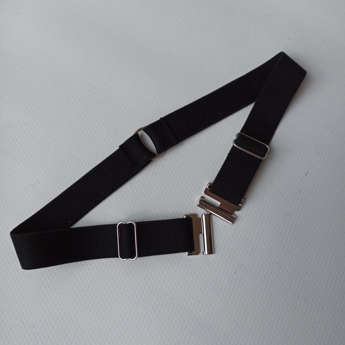 Black Elastic Garter Adjustable Harness With Metal Closure - Etsy