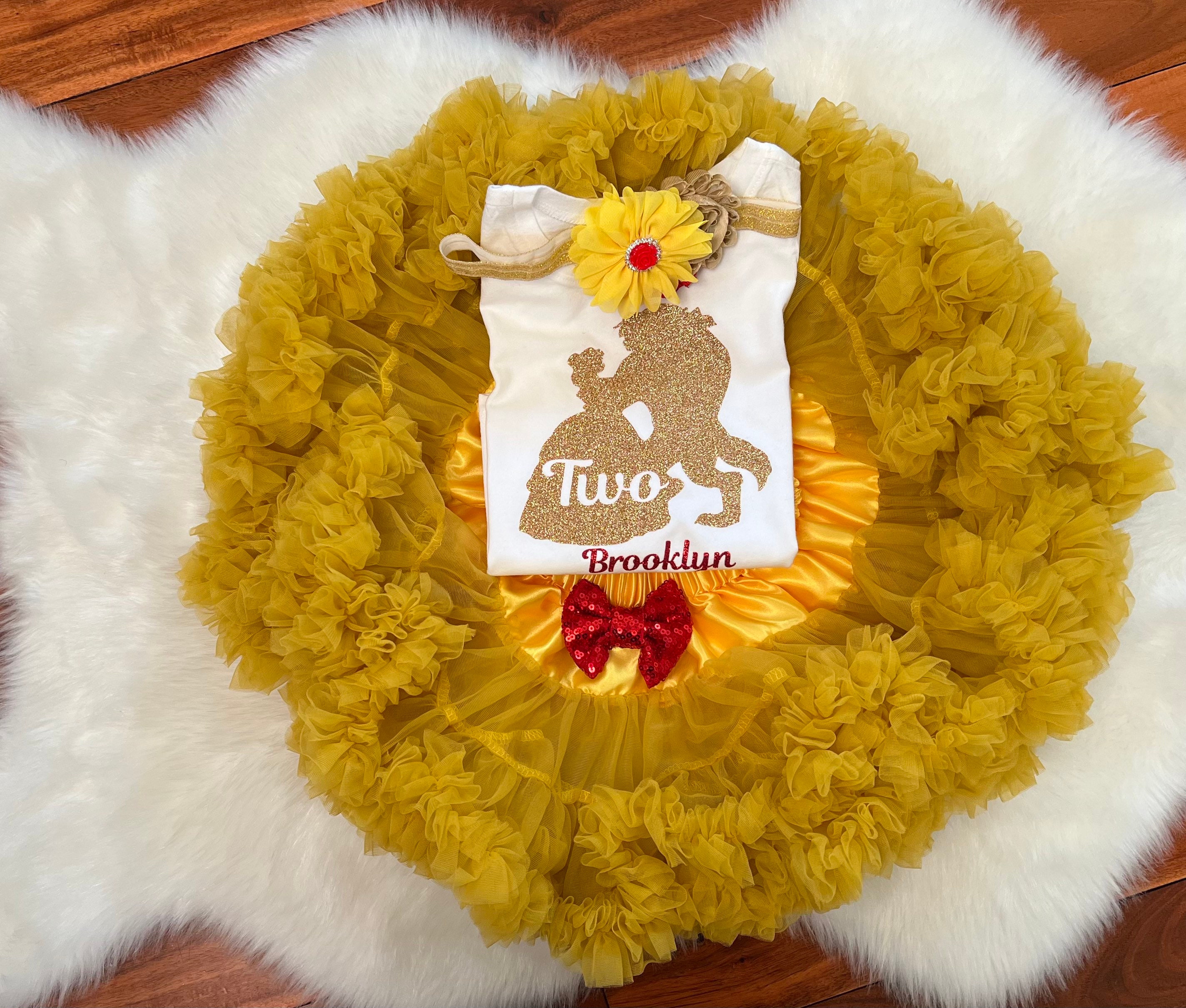 2nd Birthday Outfit- Princess Second Birthday Outfit/yellow Gold Outfit ...
