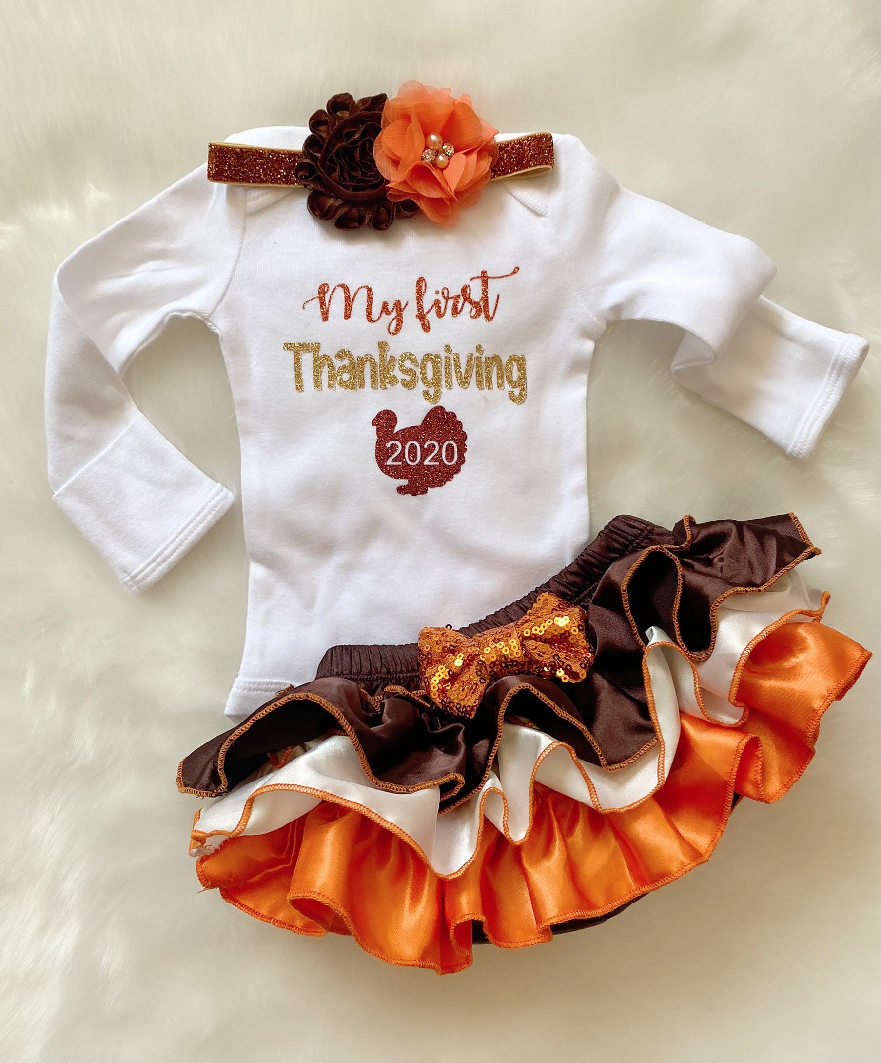 First Thanksgiving baby Girls 1st Thanksgiving Newborn | Etsy