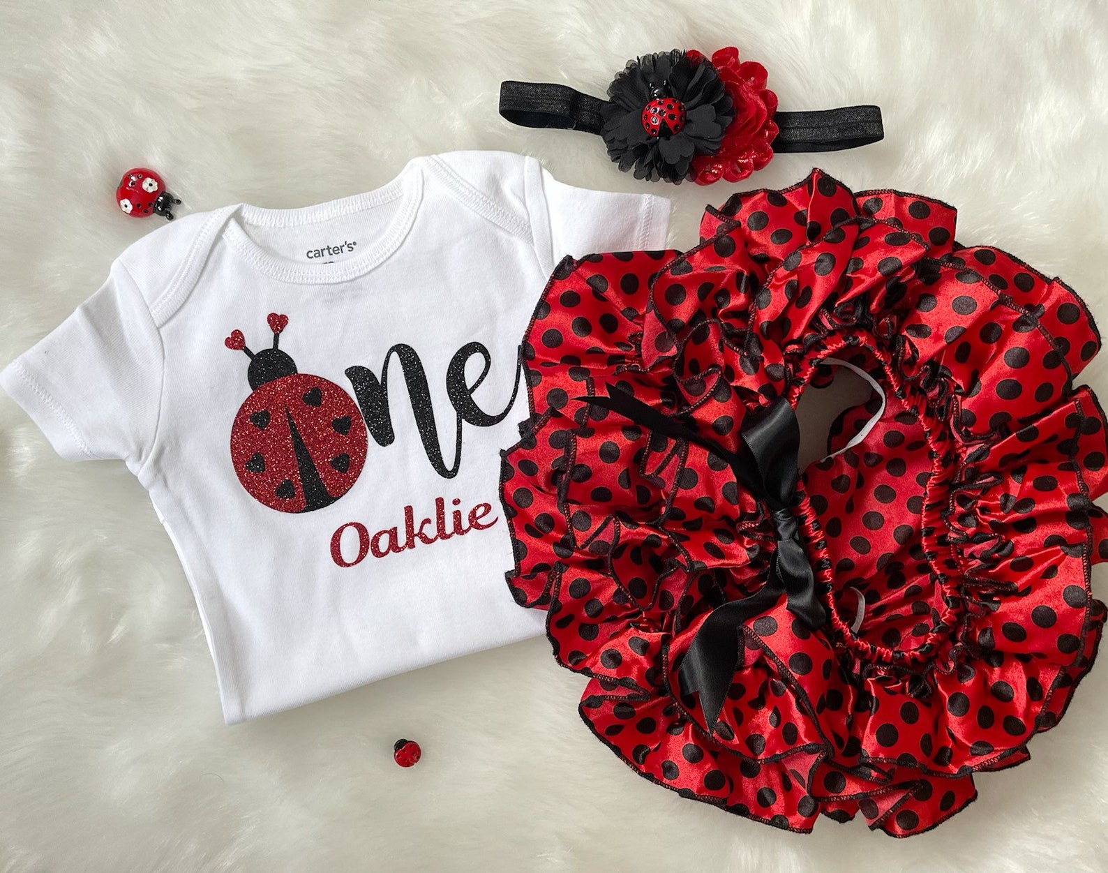 Ladybug 1st Birthday -first Birthday Outfit /ladybug /red Black /cake ...
