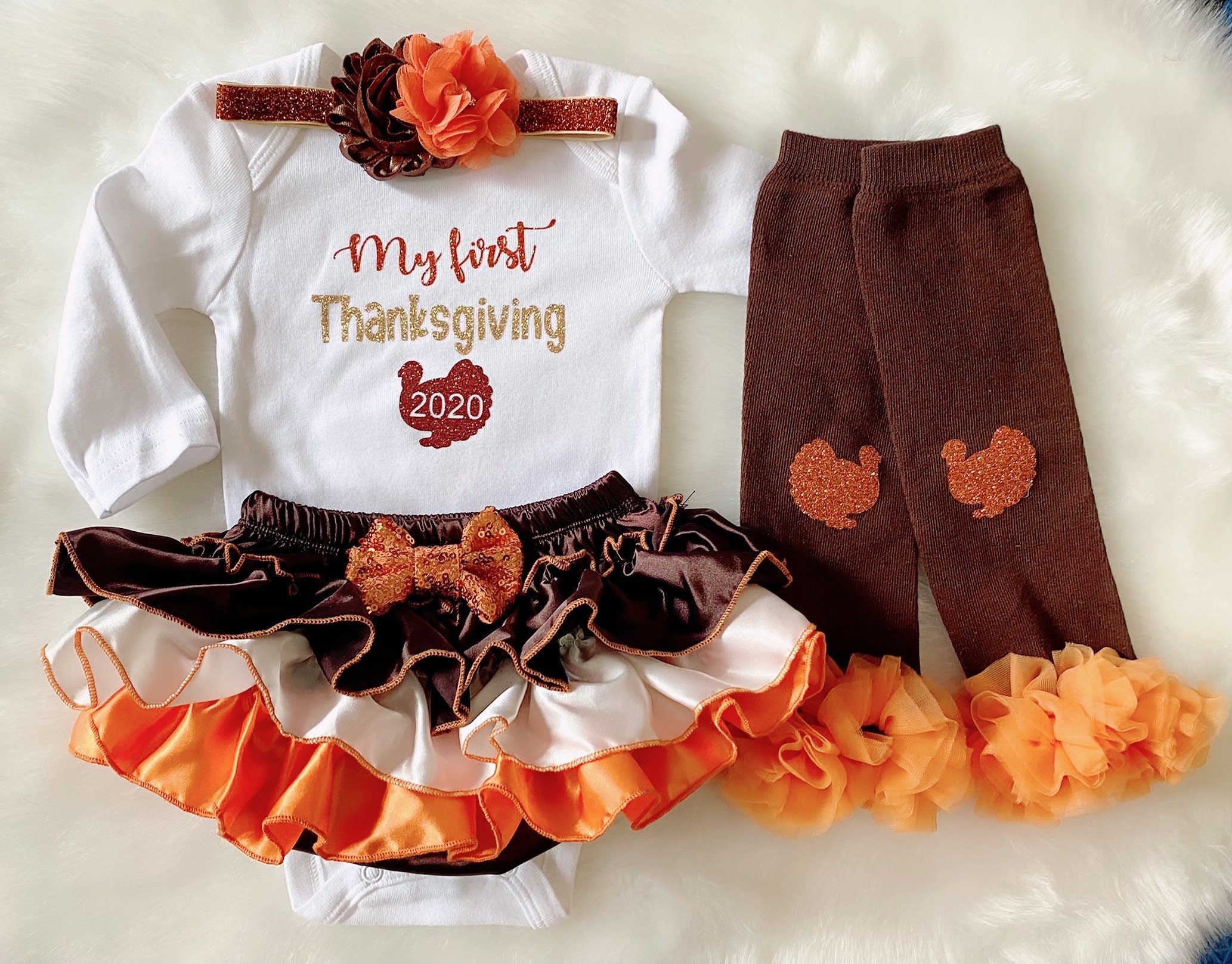 First Thanksgiving -baby Girl’s 1st Thanksgiving , Newborn Thanksgiving ...