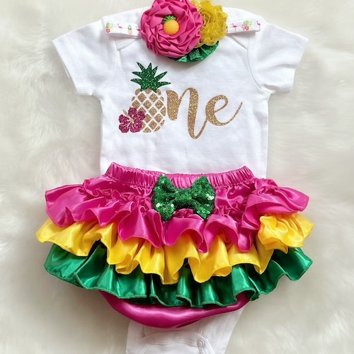 Hawaiian 1st Birthday Outfit Aloha Birthdaycake Smash - Etsy