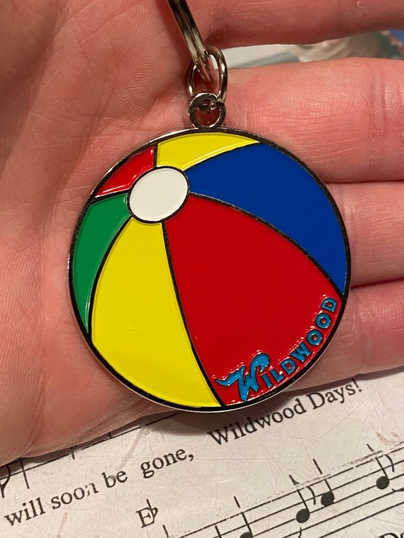 Wildwood Beach Ball Keychain - Etsy