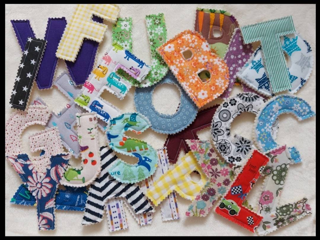 Uppercase & Lowercase Fabric Alphabet Letters/numbers, Fridge Magnet ...