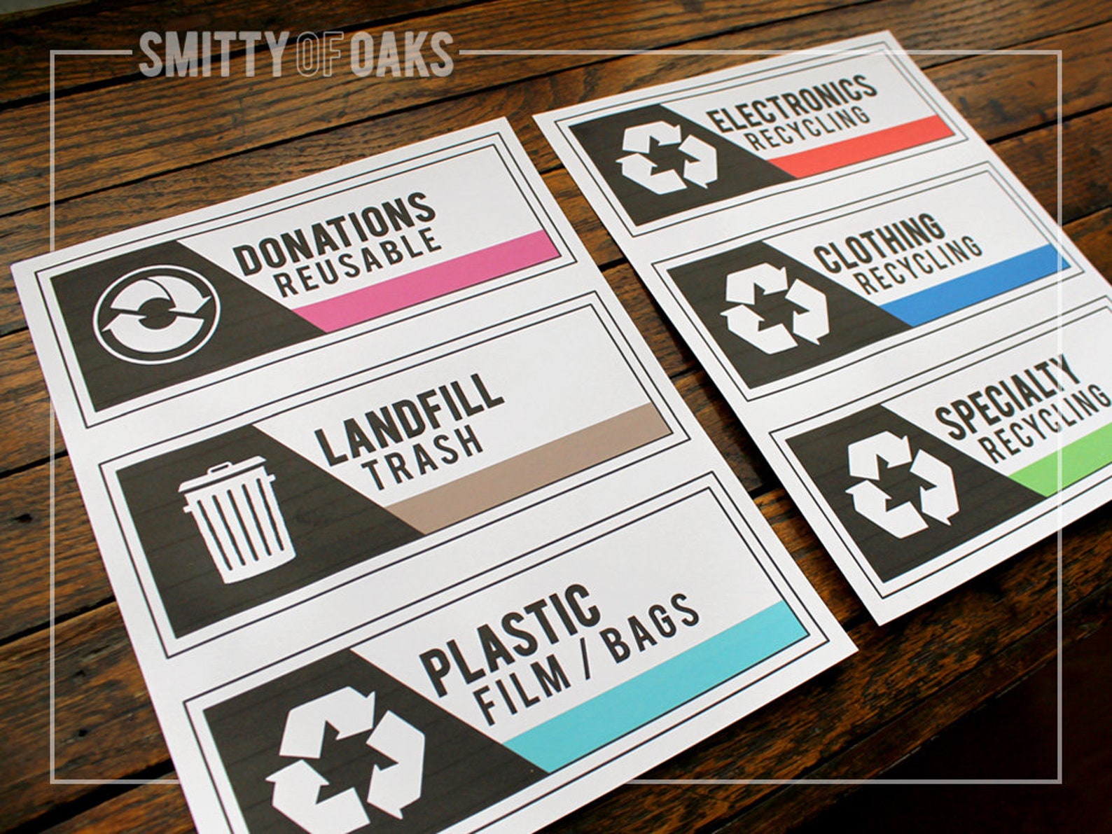 Recycling, Donation & Trash Labels PRINTABLE - Etsy