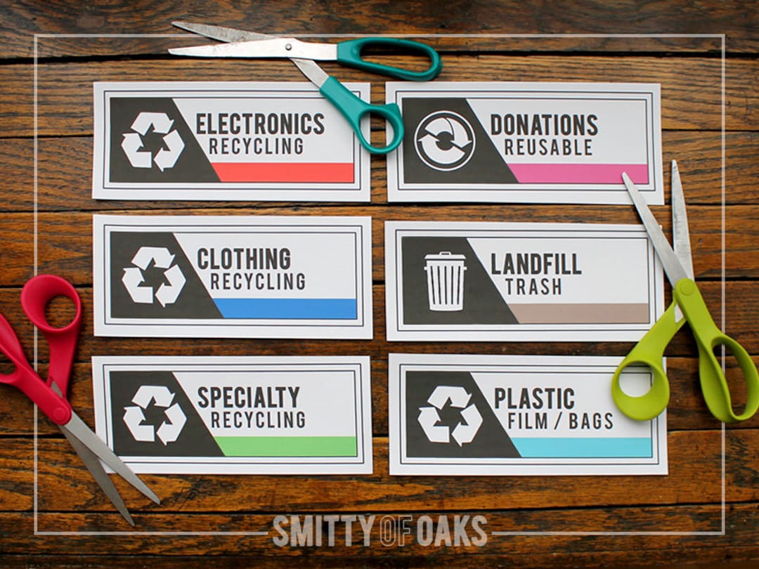 Recycling, Donation & Trash Labels Printable - Etsy