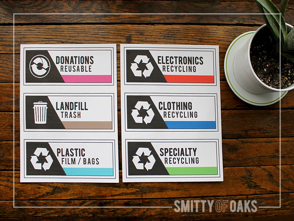 Recycling, Donation & Trash Labels Printable - Etsy