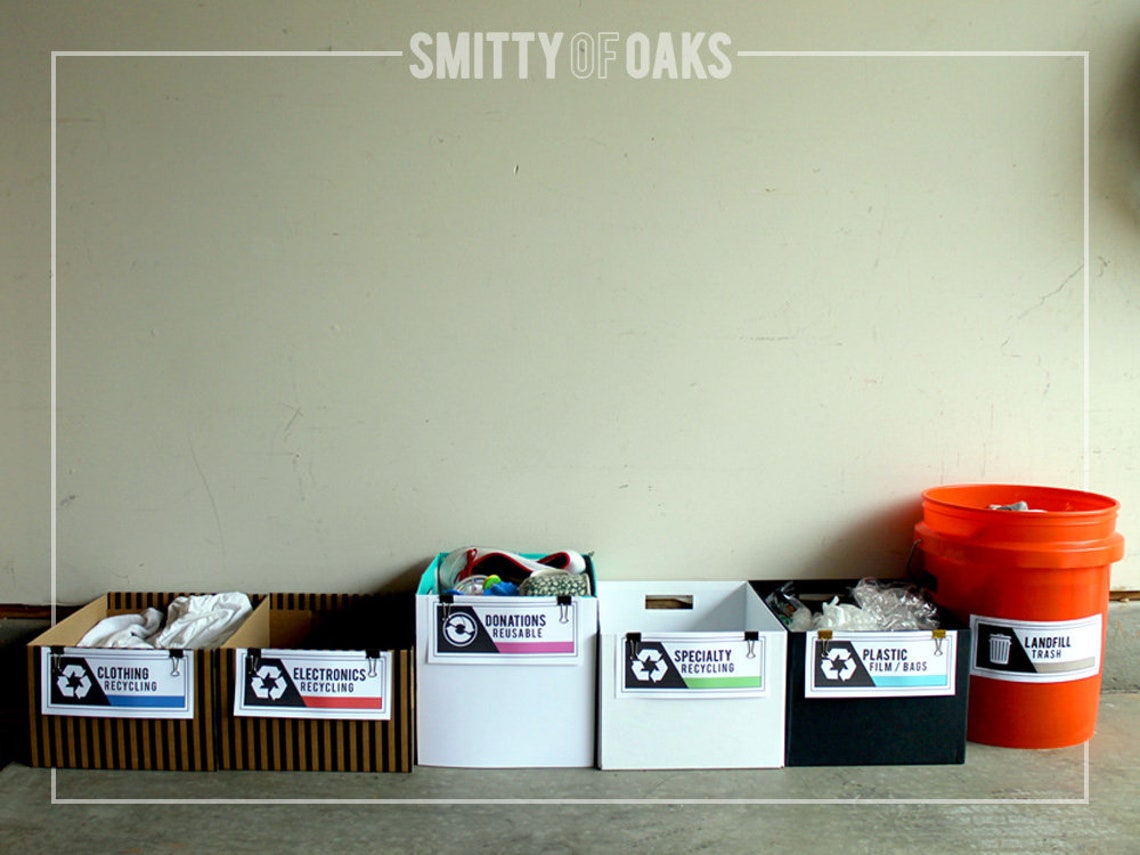 Recycling, Donation & Trash Labels PRINTABLE - Etsy