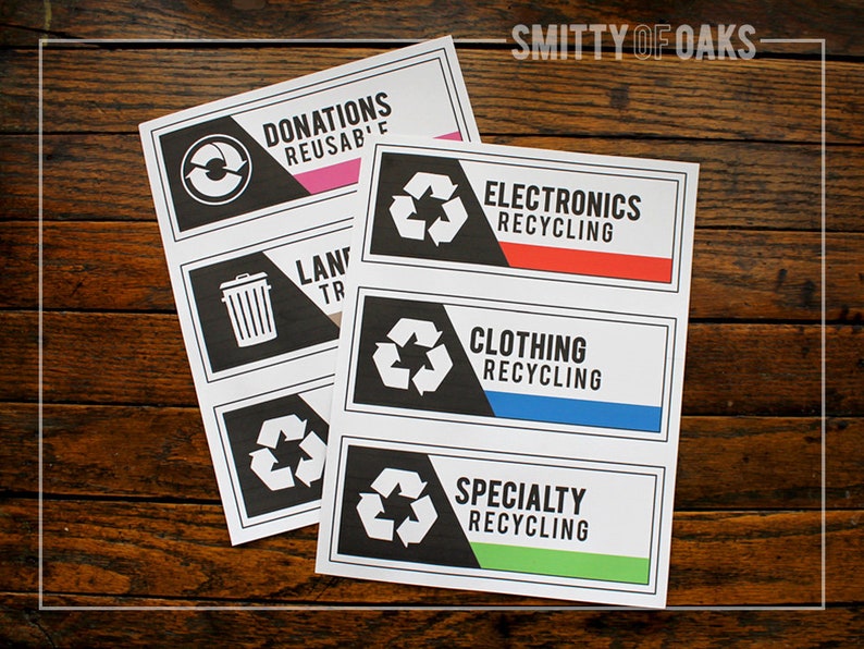 Recycling, Donation & Trash Labels PRINTABLE - Etsy