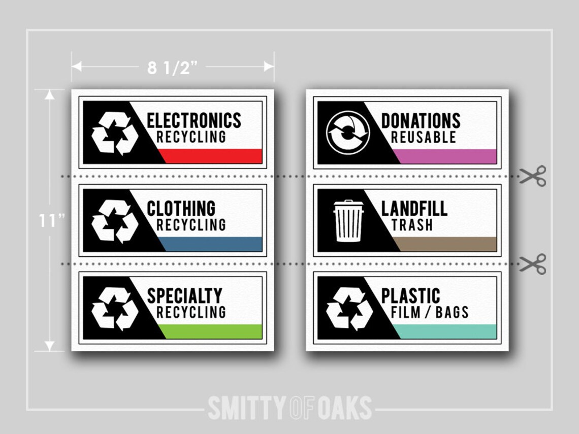 Recycling, Donation & Trash Labels PRINTABLE - Etsy