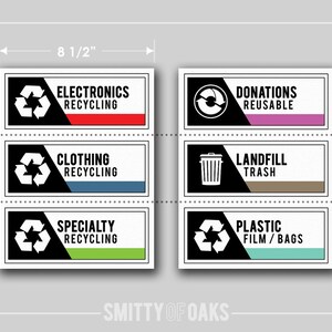 Recycling, Donation & Trash Labels Printable - Etsy