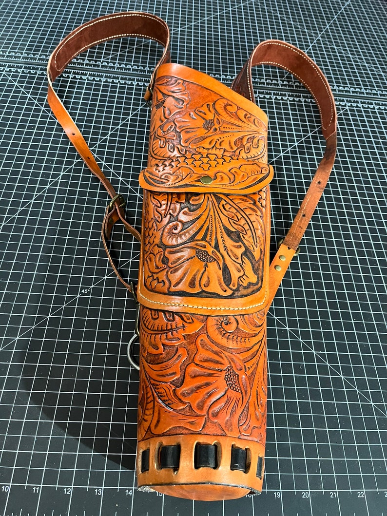 Custom Hand Tooled Leather Back Quiver - Etsy