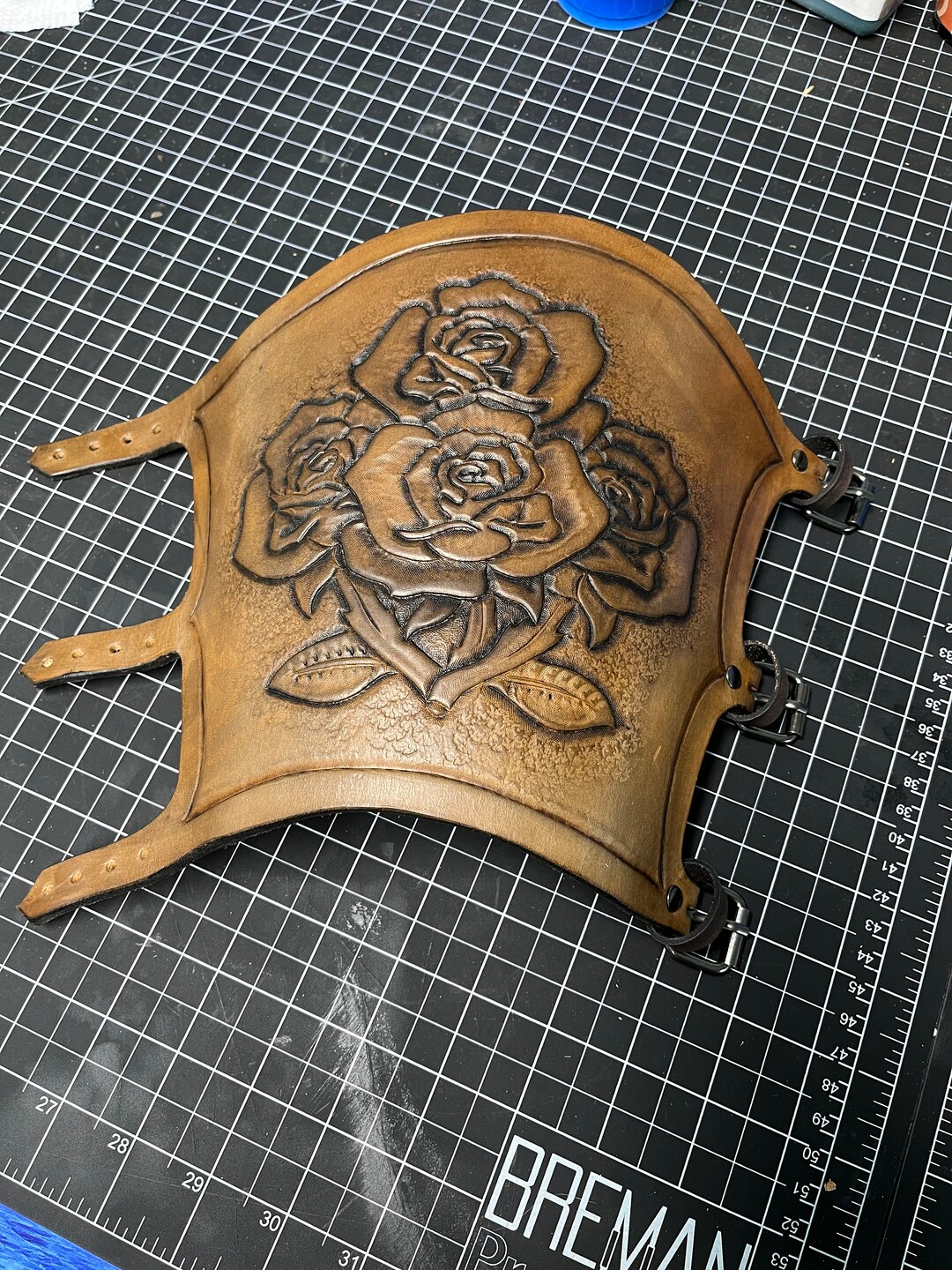 Rose Tooled Leather Arm Guard - Etsy