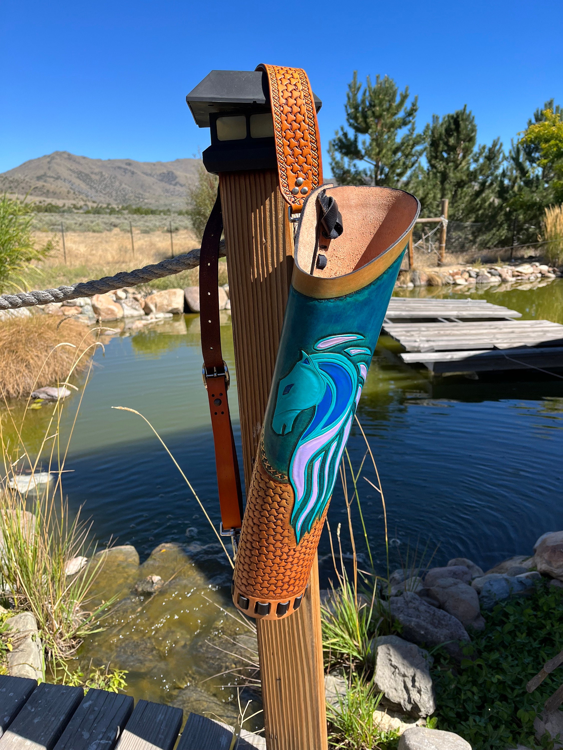 Custom Hand Tooled Leather Back Quiver - Etsy