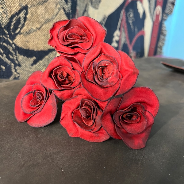 Leather Rose - Etsy