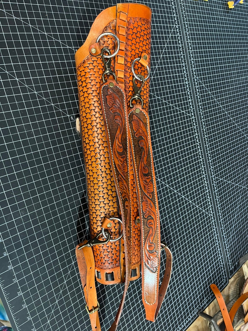 Custom Hand Tooled Leather Back Quiver - Etsy