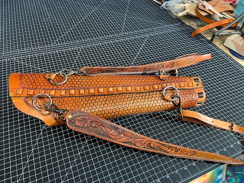 Custom Hand Tooled Leather Back Quiver - Etsy