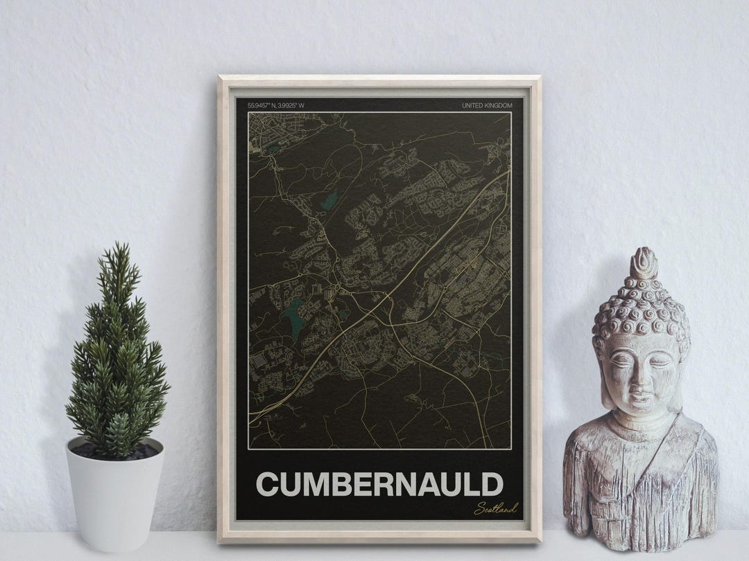 Cumbernauld Map Print (north Lanarkshire) – Minimalist Street Map ...