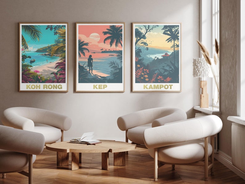 Cambodia | Koh Rong - Kep - Kampot - Set of 3 - Photo Print Posters ...
