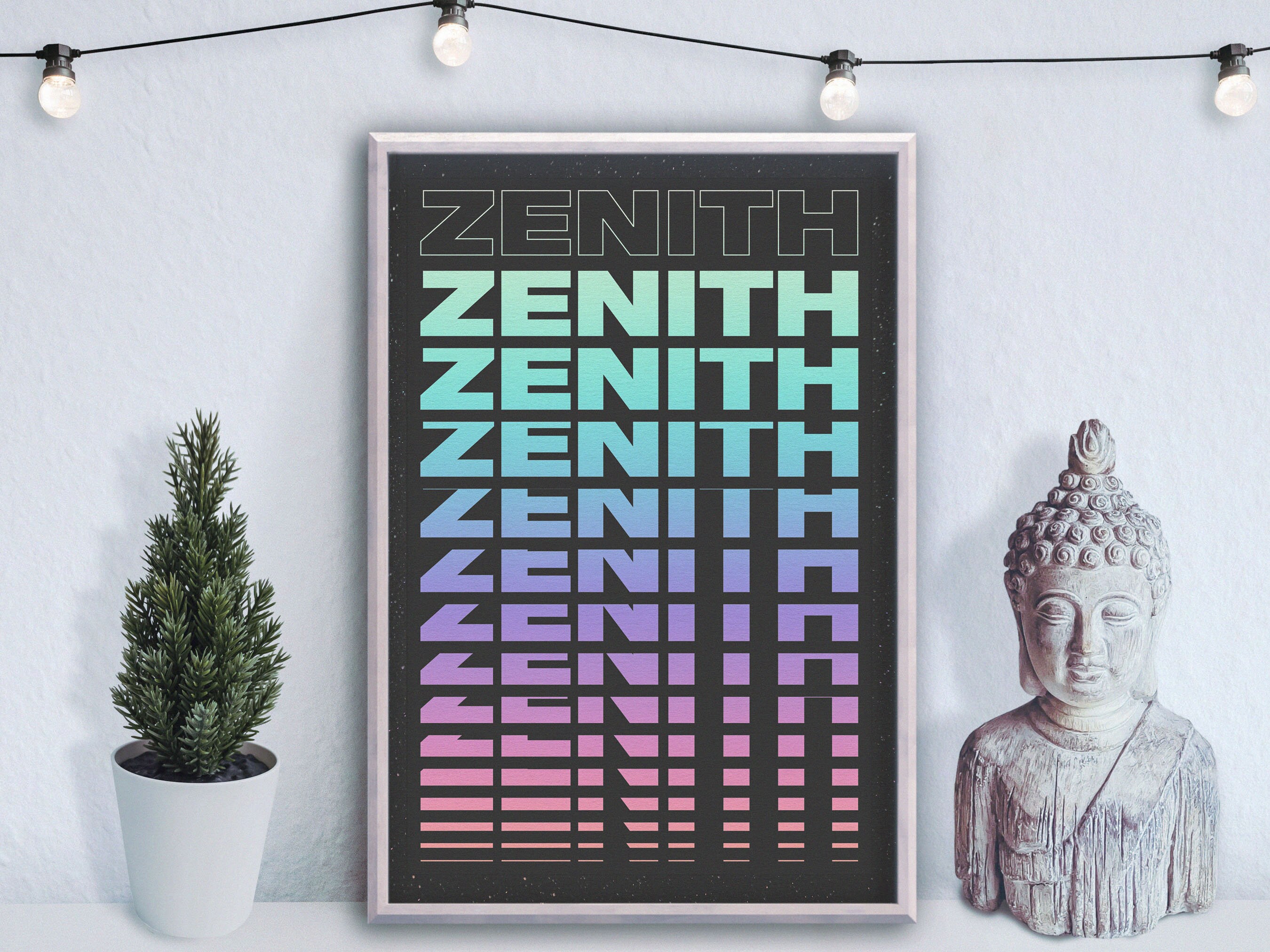 home decor Zenith word art print poster wall art The peak/highest point ...