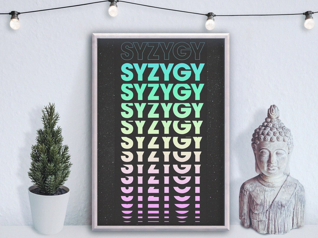 Syzygy Word Art Print Poster - the Straight Line Alignment of Three or ...