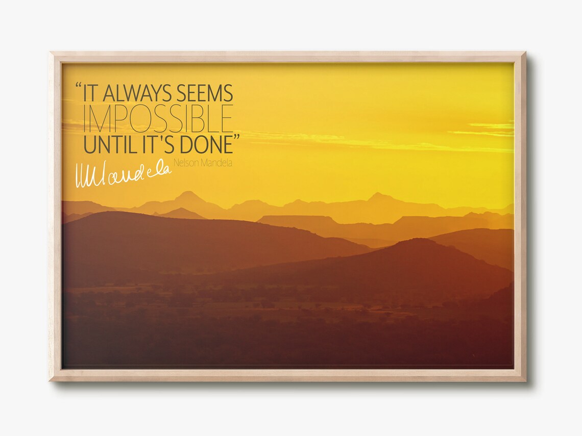 Nelson Mandela Quote Photo Print Poster Pre Signed It - Etsy