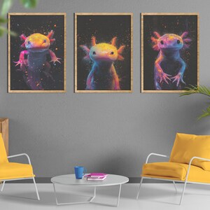 Axolotl - Set of Three - Photo Print Poster - Wall Art - Set of 3 - - Etsy