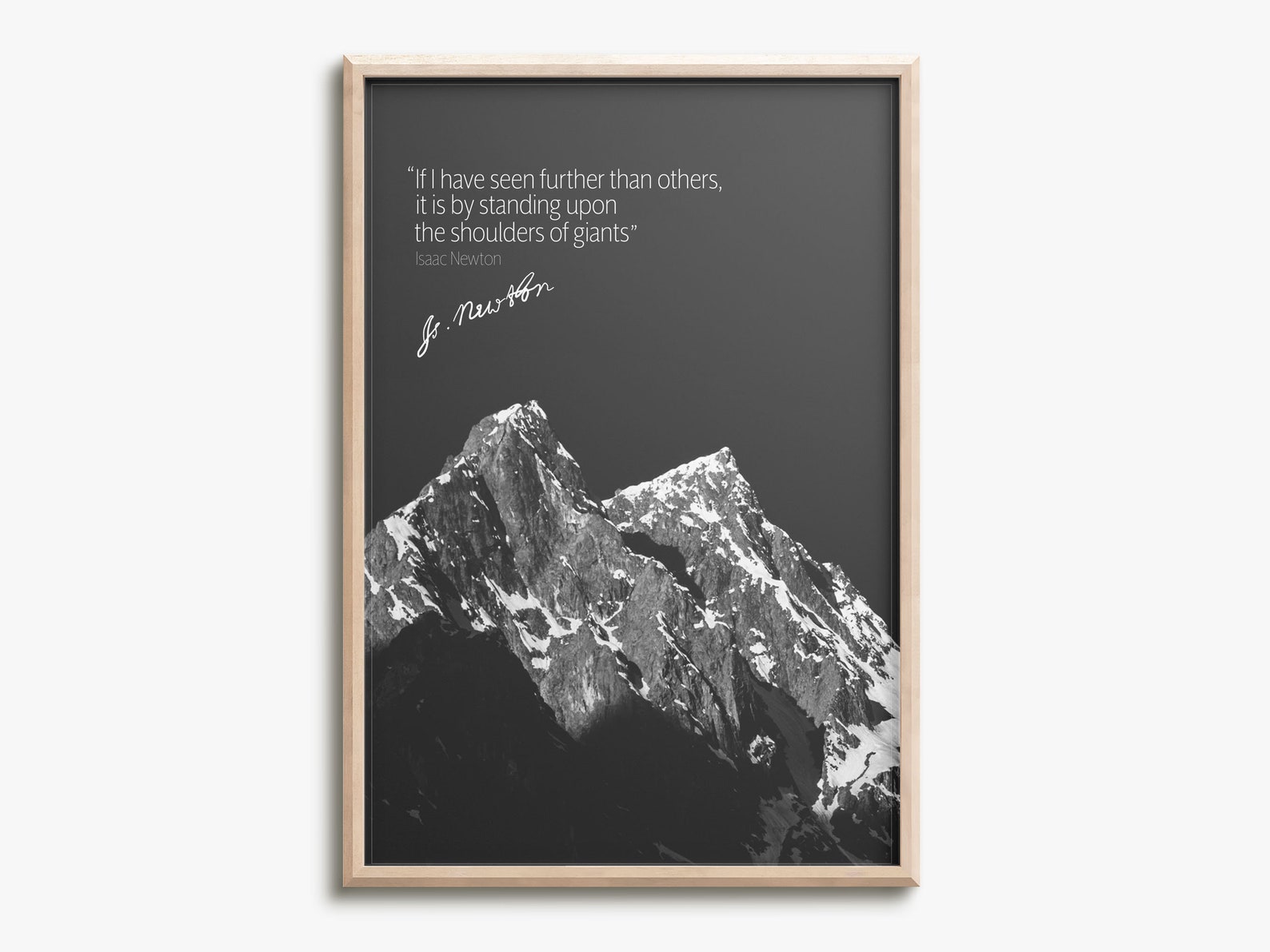 Isaac Newton Quote Photo Print Poster - Pre Signed - If I Have Seen ...