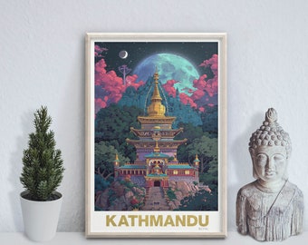 Vintage Kathmandu Nepal Tourism Poster Reprint A3/A4 - Etsy