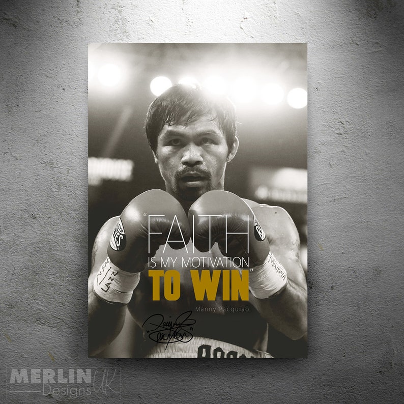 Manny Pacquiao 'Pacman' quote photo print poster Pre | Etsy